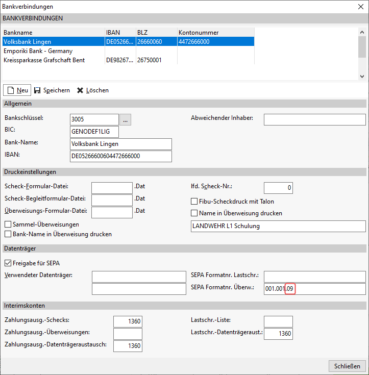 Wie stelle ich die Pain-Nr. in der SEPA-Datei um?