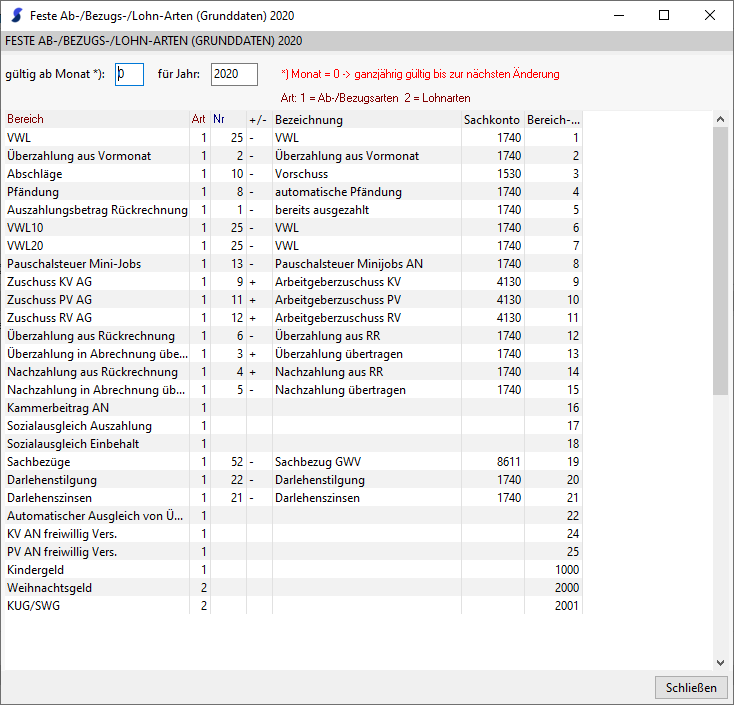 Wie kann ich feste Ab-/Bezugs-Lohnarten anlegen?