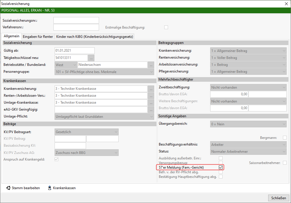 Wie erzeuge ich eine manuelle 57er Meldung (gesonderte Meldung)?