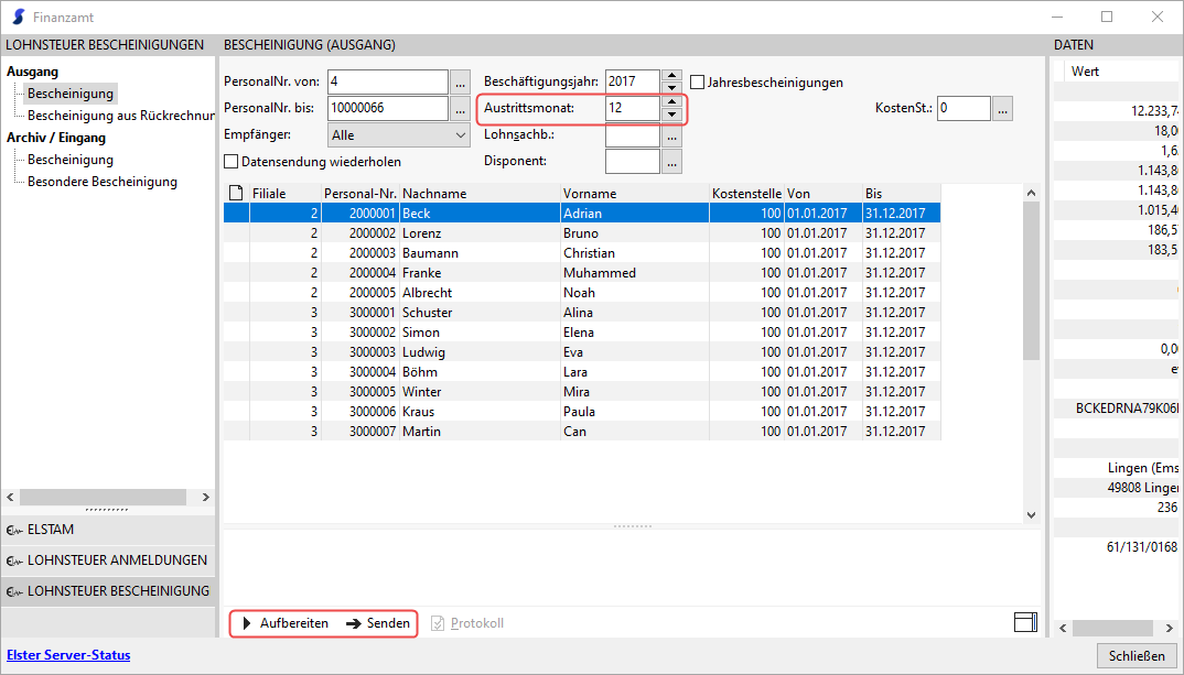 Wann und wo versende ich die Lohnsteuerbescheinigung und die ...