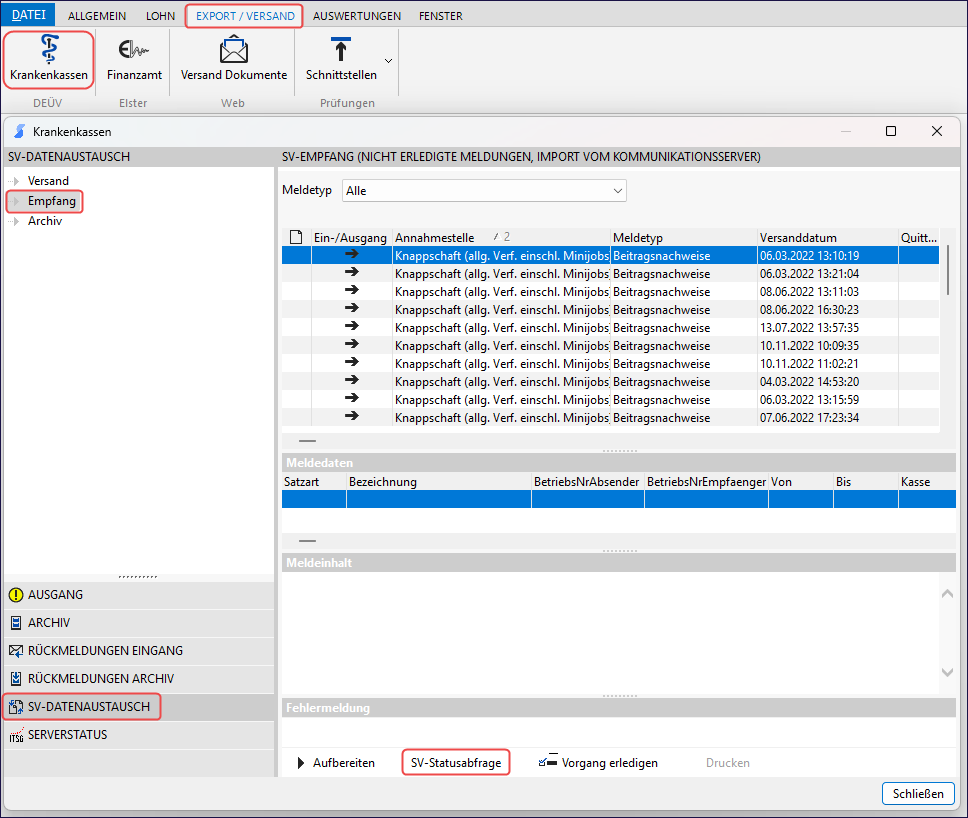 Wie kann ich die Rückmeldung für die abzurechnenden Kinder abrufen?