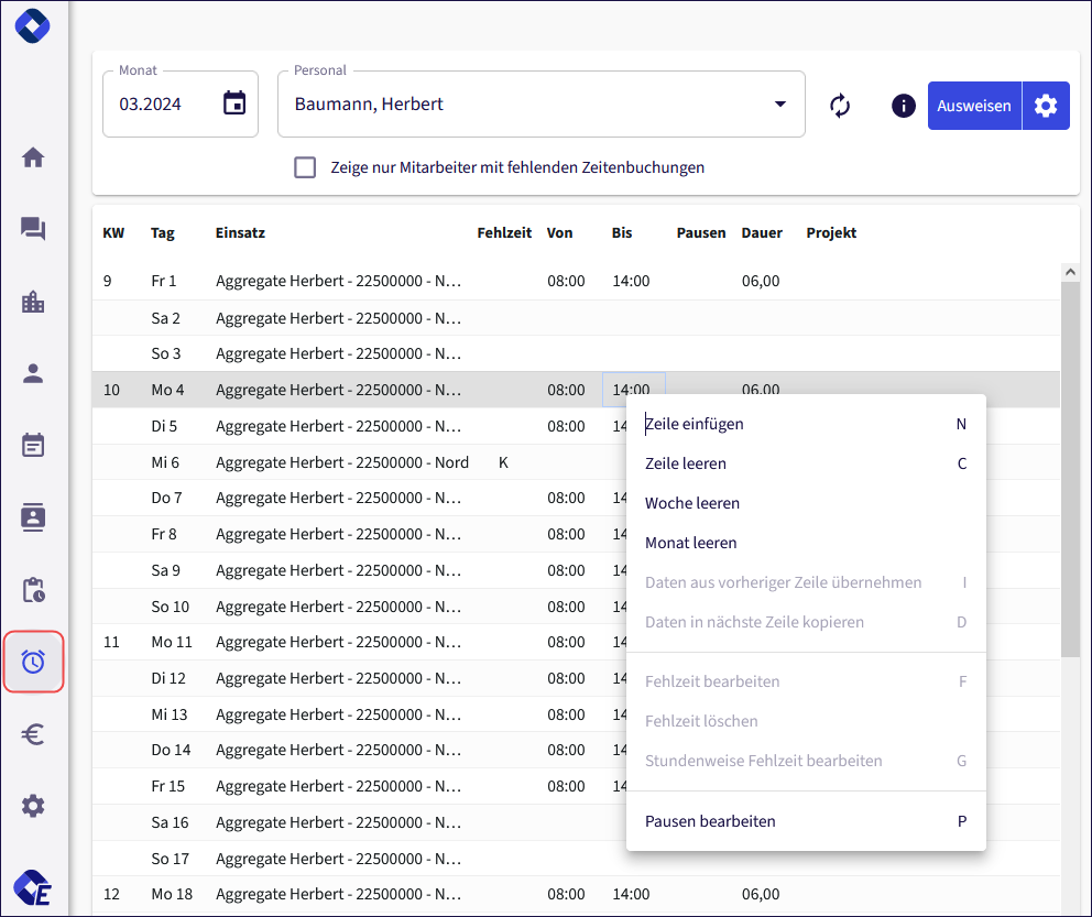 Wie lösche ich in zvoove One Stunden oder bearbeite Lohnarten in der ...