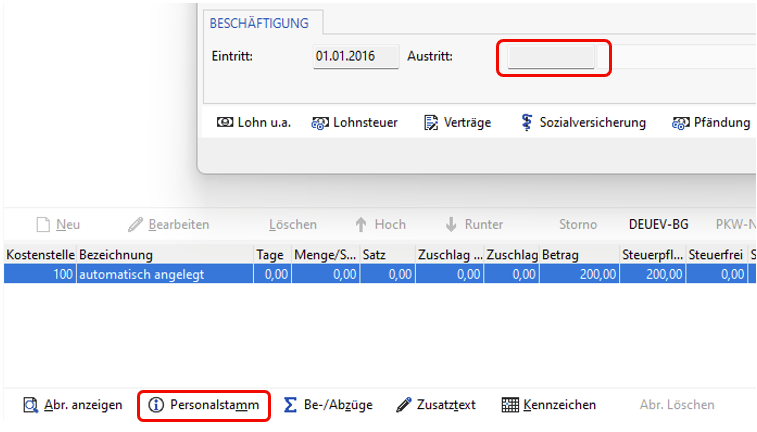 Wie kann ich einen Mitarbeiter nachträglich abmelden?