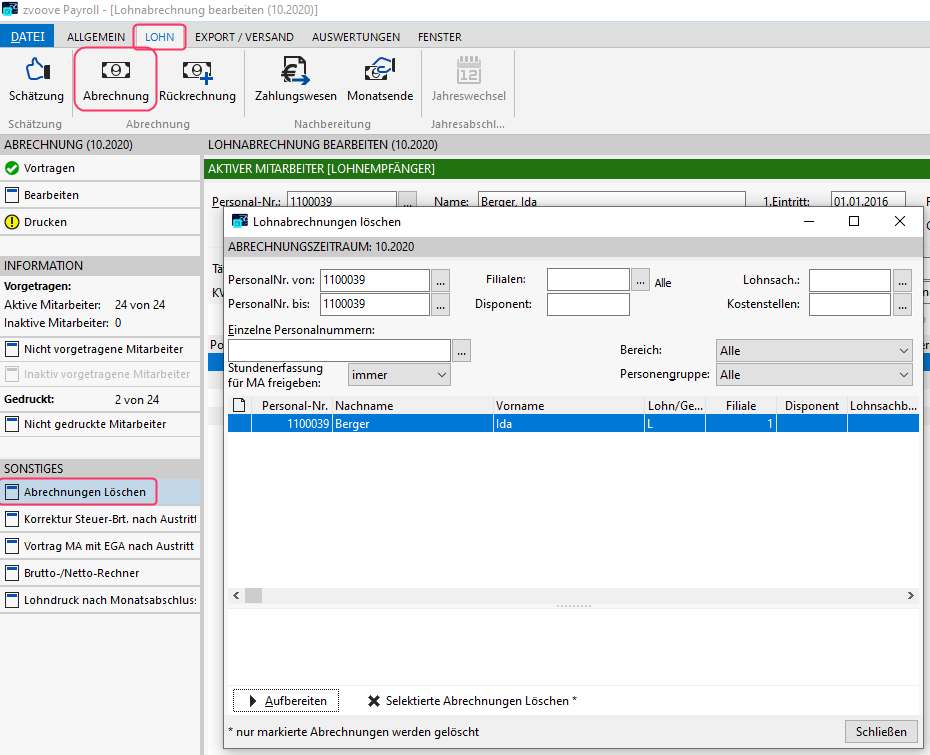 Es sind Lohnarten in der Abrechnung doppelt ausgewiesen